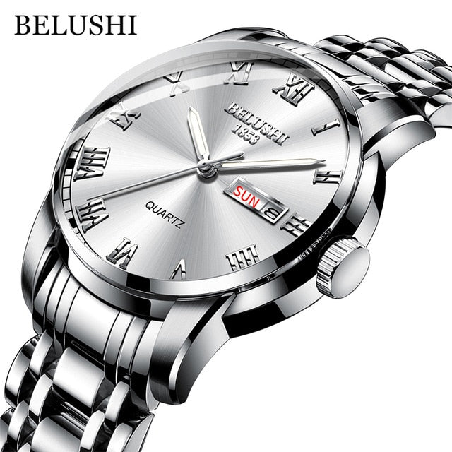 Luxury Men's Quartz Watch with Date Stainless Steel & Waterproof ...